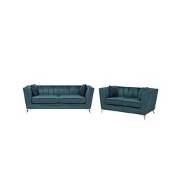 Beliani 2-tlg Sitzgruppe GAULA in Blau/Silber | Gr.: onesize