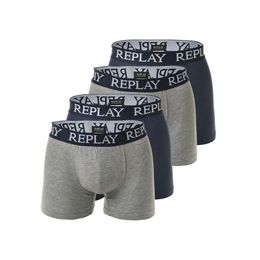 Replay Boxershort 4er Pack in Grau meliert/Marineblau | Gr.: L