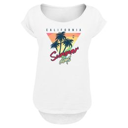 F4NT4STIC Long Cut T-Shirt California Palmen Retro in wei&szlig; | Gr.: S