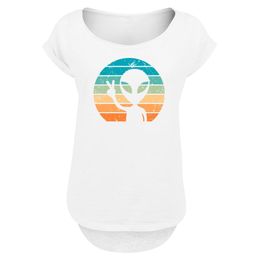 F4NT4STIC Long Cut T-Shirt Alien Piece Sonnenuntergang in wei&szlig; | Gr.: 5XL