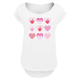 F4NT4STIC T-Shirt Internationaler Frauentag: Herzen in Flammen in wei&szlig; | Gr.: S
