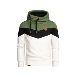 Amaci&Sons Amaci&Sons Kapuzenpullover BOISE in Gr&uuml;n/Schwarz/Wei&szlig; | Gr.: M