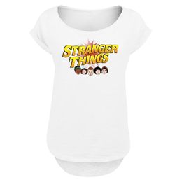 F4NT4STIC Long Cut T-Shirt Stranger Things Comic Heads Netflix TV Series in weiß | Gr.: S