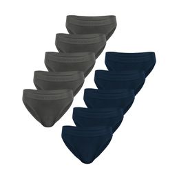 Normani 10 Slips aus Bio-Baumwolle Sliwen in Dunkelblau/Grau | Gr.: XXL