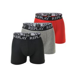 Replay Boxershort 3er Pack in Schwarz/Grau/Rot | Gr.: L