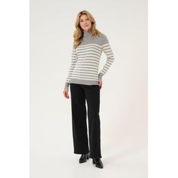 Kaffe Strickpullover KAlizza Slim fit in Grey Melange/Turtledove stripe | Gr.: S