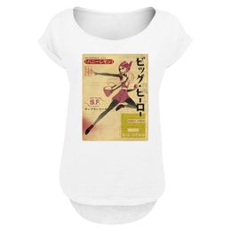 F4NT4STIC Long Cut T-Shirt Big Hero 6 Honey Lemon Newspaper in wei&szlig; | Gr.: S