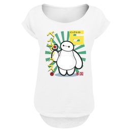 F4NT4STIC Long Cut T-Shirt Big Hero 6 Baymax Lollypop in wei&szlig; | Gr.: S