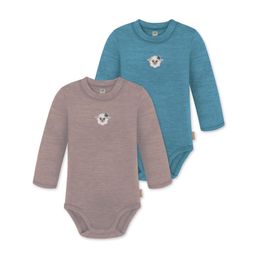 Normani Outdoor Sports 2er Pack Baby Merino Langarmbody Tuai in Rosa/Blau | Gr.: 86