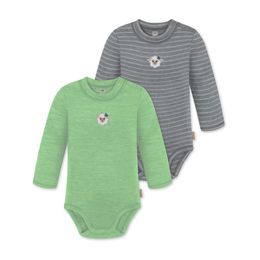 Normani Outdoor Sports 2er Pack Baby Merino Langarmbody Tuai in Gr&uuml;n/Grau | Gr.: 74