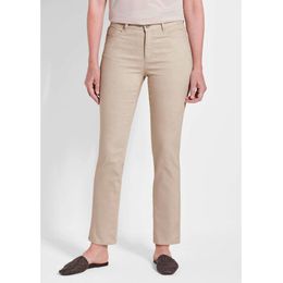 GOLDNER Druckhose Kn&ouml;chellange Jeans CARLA in Braun in beige / gemustert | Gr.: 38