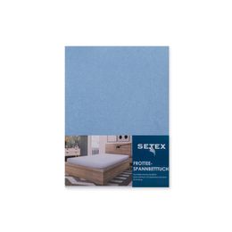SETEX Frottee-Spannbettlaken in mittelblau | Gr.: 140-160 x 200 cm