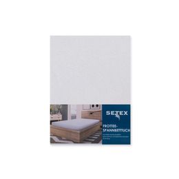 SETEX Frottee-Spannbettlaken in wei&szlig; | Gr.: 180-200 x 200 cm