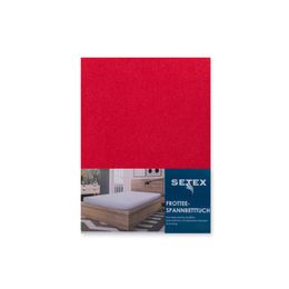 SETEX Frottee-Spannbettlaken in rubin | Gr.: 140-160 x 200 cm