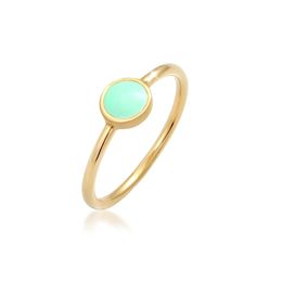 Elli Ring 925 Sterling Silber Geo, Kreis in Hellgr&uuml;n | Gr.: 56