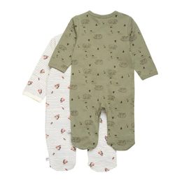 Pippi Babywear Kinder Schlafanzug "Nightsuit w/f-buttons 2-pack" in Gr&uuml;n | Gr.: 98