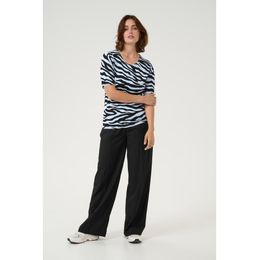 Kaffe Strickpullover KAliz Regular fit in Blue / Black graphic | Gr.: L