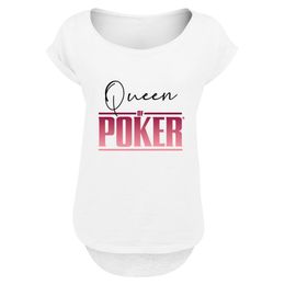 F4NT4STIC Long Cut T-Shirt Queen of Poker in wei&szlig; | Gr.: S