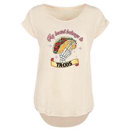 F4NT4STIC Long Cut T-Shirt Anti Valentinstag My Herz belongs to tacos in Whitesand | Gr.: S
