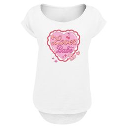 F4NT4STIC Long Cut T-Shirt Lover Babe Valentinstag in wei&szlig; | Gr.: S