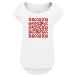 F4NT4STIC Long Cut T-Shirt XOXO Herz Love in wei&szlig; | Gr.: S