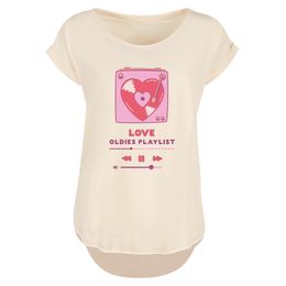 F4NT4STIC Long Cut T-Shirt Love Oldies Playlist Valentinstag in Whitesand | Gr.: XL