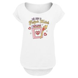 F4NT4STIC Long Cut T-Shirt We Are A Perfect Match Love in wei&szlig; | Gr.: S