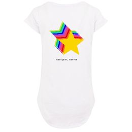 F4NT4STIC Long Cut T-Shirt SIlvester Party Happy People Only in weiß | Gr.: S