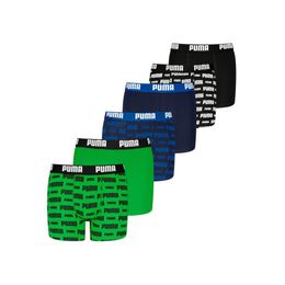 Puma Boxershort 6er Pack in Schwarz/Blau/Grün | Gr.: 146/152