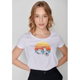 Greenbomb T-Shirt Lifestyle Scooter in Weiß | Gr.: M