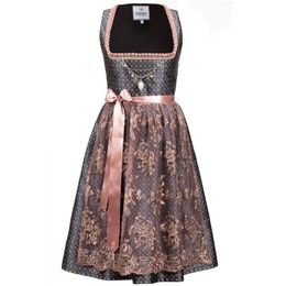 Edelnice Midi Dirndl 2-teilig B&eacute;atrice in dunkelgrau, rosa | Gr.: 38