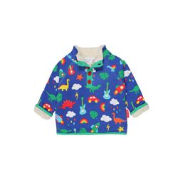 Toby tiger Sweatshirt mit Fleece gef&uuml;ttert und Dino und Auto Print in blau | Gr.: 86