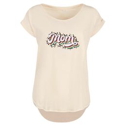 F4NT4STIC Long Cut T-Shirt Mothers Day Tribute with Playful Mom Lettering in Rainbow Design in Whitesand | Gr.: XL