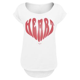 F4NT4STIC Long Cut T-Shirt Valentinstag Herz Rot in wei&szlig; | Gr.: S