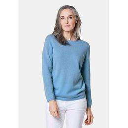GOLDNER Feinstrickshirt mit U-Boot-Ausschnitt in pazifikblau | Gr.: 40