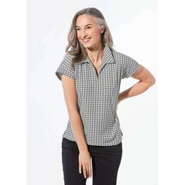 GOLDNER Jersey-Poloshirt &auml;rmellos Jacquard in schwarz / wei&szlig; / gemustert | Gr.: 52