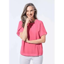 GOLDNER Bluse Bluse mit aufregender &Auml;rmell&ouml;sung in pink | Gr.: 46