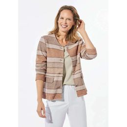 GOLDNER Kurzgröße: Jacke Jacke in Bouclé-Optik in beige / gemustert | Gr.: 21