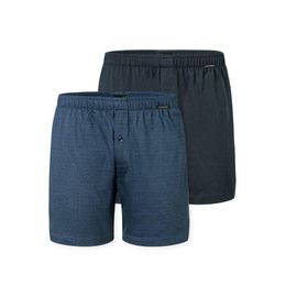Schiesser Boxershorts Singel-Jersey in Blau / dunkelblau | Gr.: S