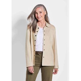 GOLDNER Leichte Damenjacke in Velourslederoptik in beige | Gr.: 38