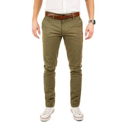 Yazubi Chinohose Dustin mit G&uuml;rtel in Khaki | Gr.: W40/L34