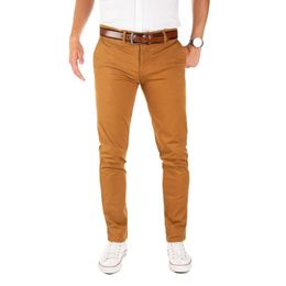 Yazubi Chinohose Dustin mit G&uuml;rtel in Braun | Gr.: W33/L30