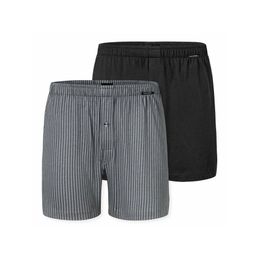 Schiesser Boxershort 2er Pack in Schwarz/Grau | Gr.: S