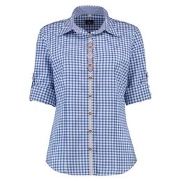 OS-Trachten Trachtenbluse Flosa in mittelblau | Gr.: 46