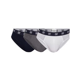 CR7 Slip 3er Pack in Wei&szlig;/Grau/Dunkelblau | Gr.: XL