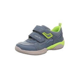 Superfit Leder-Sneakers "Storm" in Blau/ Gr&uuml;n | Gr.: 33