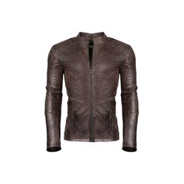 PAULGOS Lederjacke &Uuml;bergangsjacke Biker Look Echtleder D3 in Braun | Gr.: M