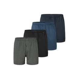 Schiesser Boxershorts Singel-Jersey in Grau / schwarz / Dunkelblau | Gr.: S