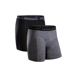 DANISH ENDURANCE Boxershorts Merino Trunks in Black/Grey | Gr.: L