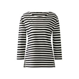 Oui Longsleeve in Schwarz/ Creme | Gr.: 40